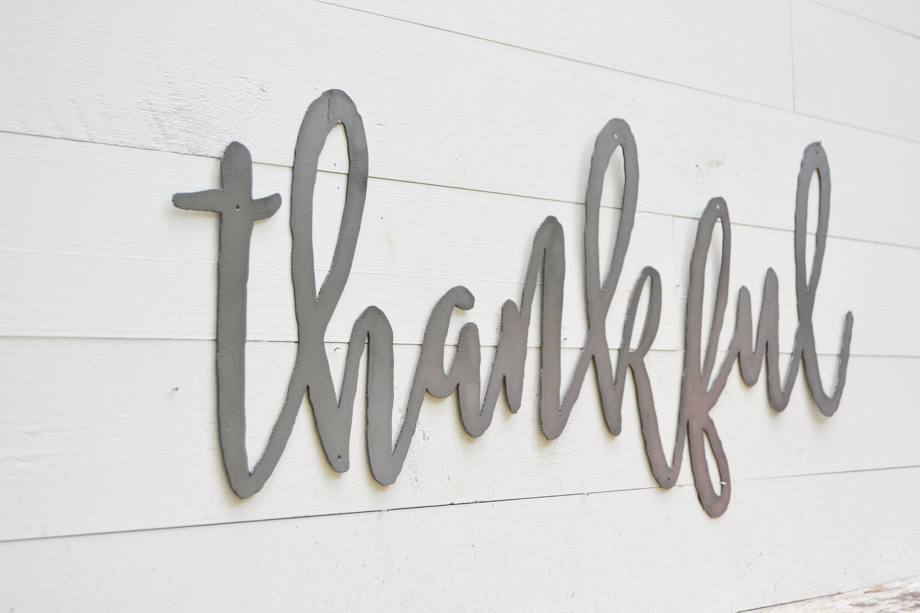 Thankful Metal Sign Metal Wall Art Thankful Sign Metal - Etsy