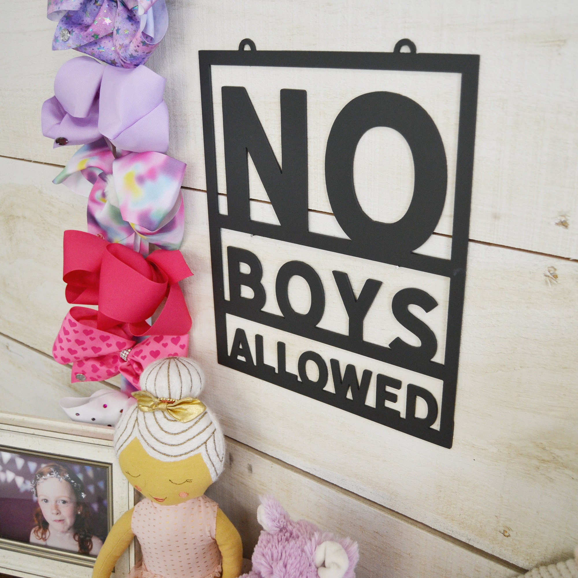 No boys allowed Metal Sign Bathroom Decor girls girls | Etsy