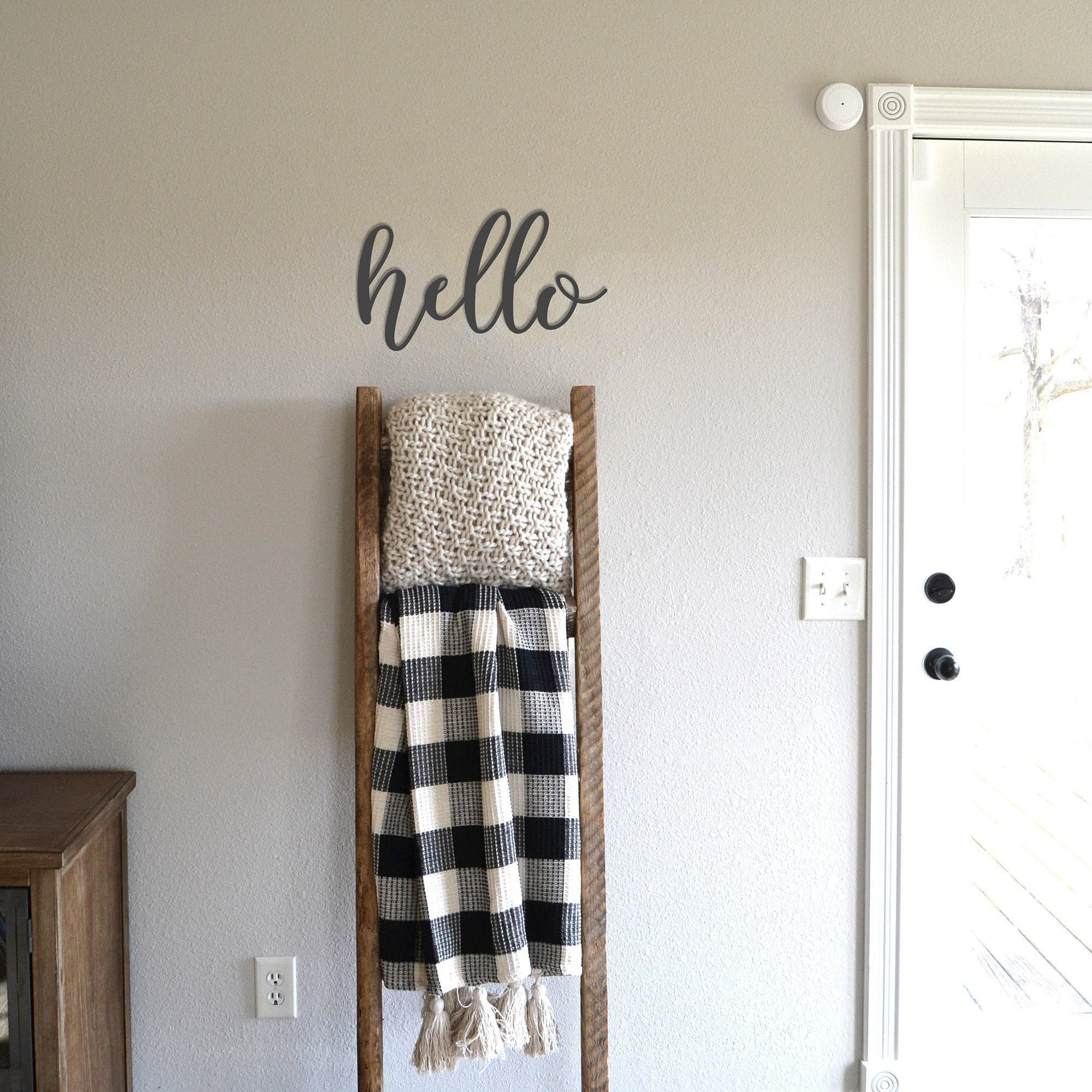 Hello Metal Sign Metal Wall Art Hello Sign Metal Words | Etsy