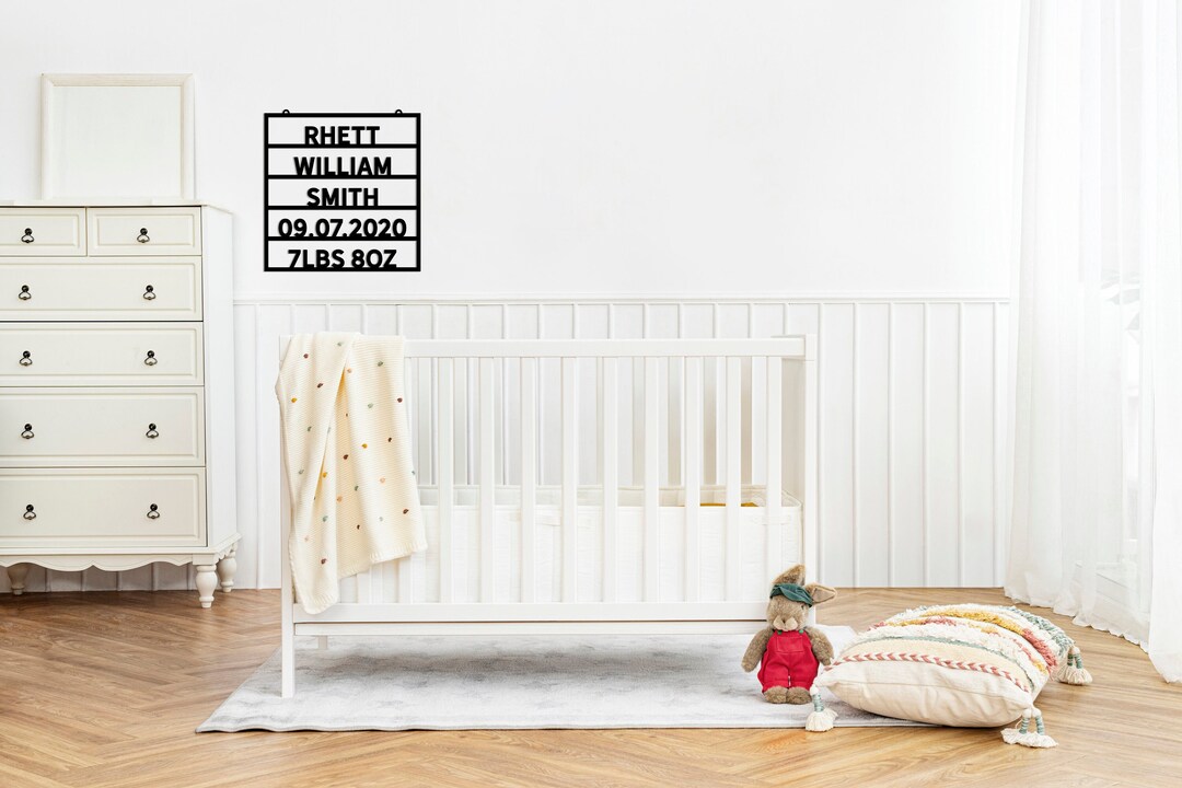 Birth Stats Metal Sign - Boy and Girl -birth Metal Sign -nursery Room ...