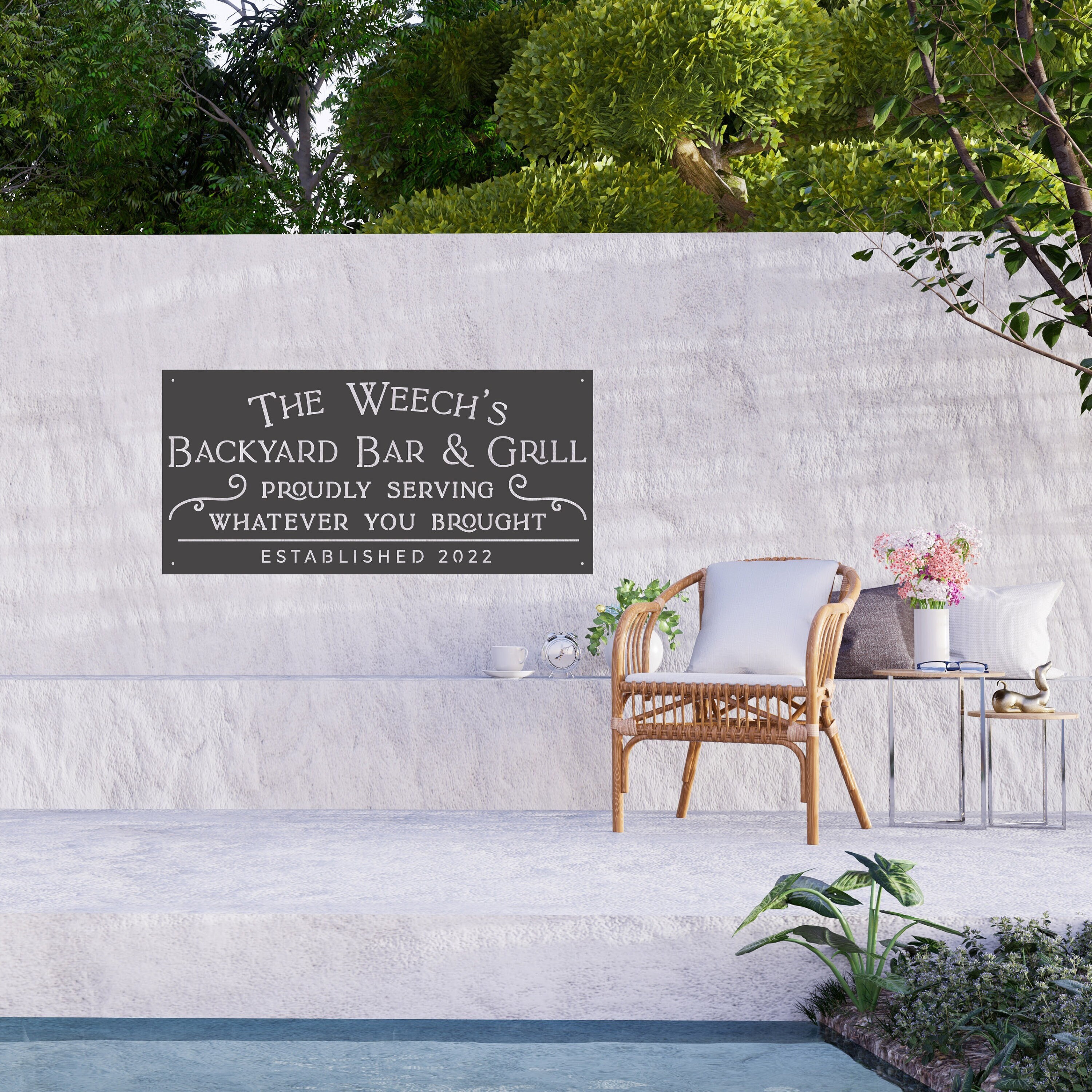 Outdoor Name Signs For Home Personalized Backyard Sign Backyard ...