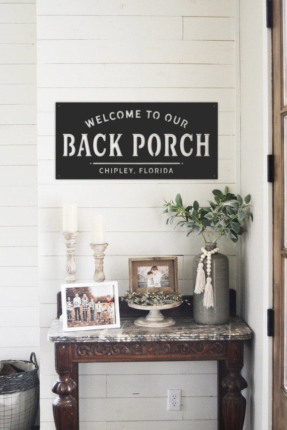 Welcome to Our Back Porch Established Sign Porch Sign | Etsy