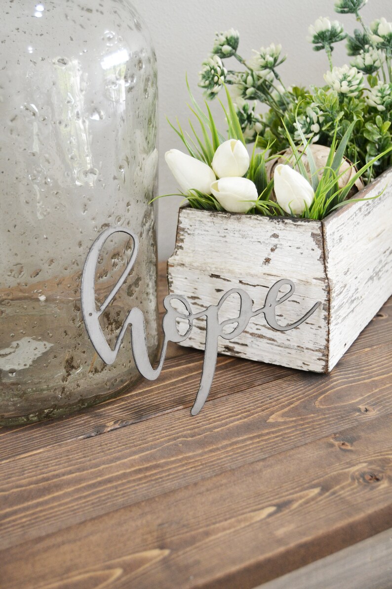 Hope Metal Sign Metal Wall Art Hope Sign Metal Words | Etsy