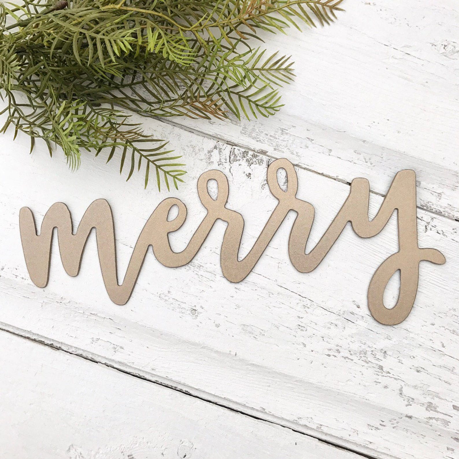 Merry Metal Sign Metal Wall Art Porch Decor Metal Words | Etsy