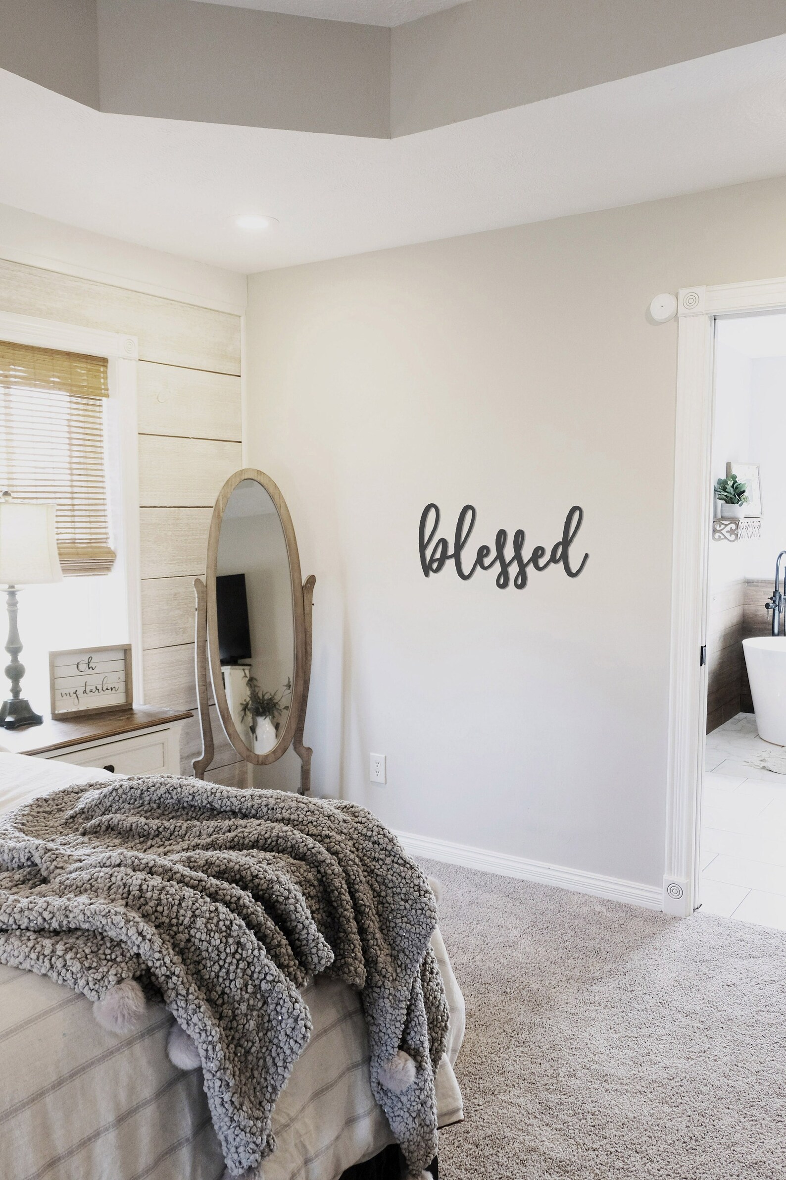 Blessed Metal Sign Metal Wall Art Blessed Sign Metal Words metal Wall ...