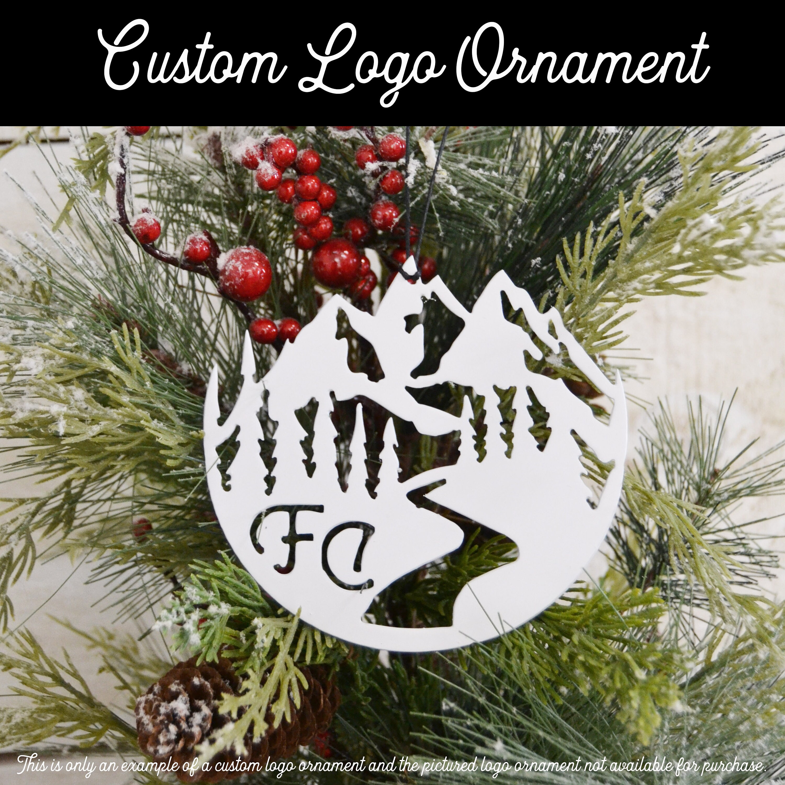 Custom Logo Metal Ornament Christmas Tree Decor Logo - Etsy