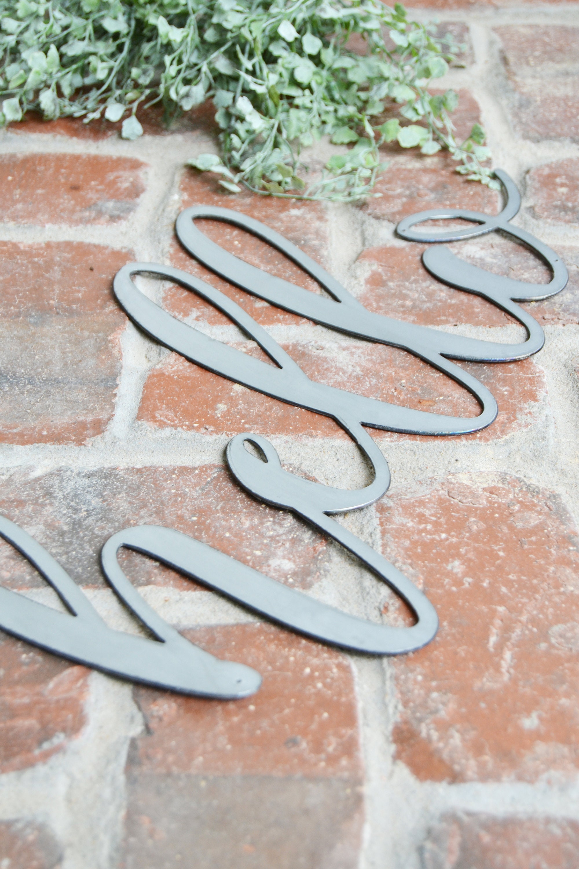 Hello Metal Sign Metal Wall Art Hello Sign Metal Words | Etsy