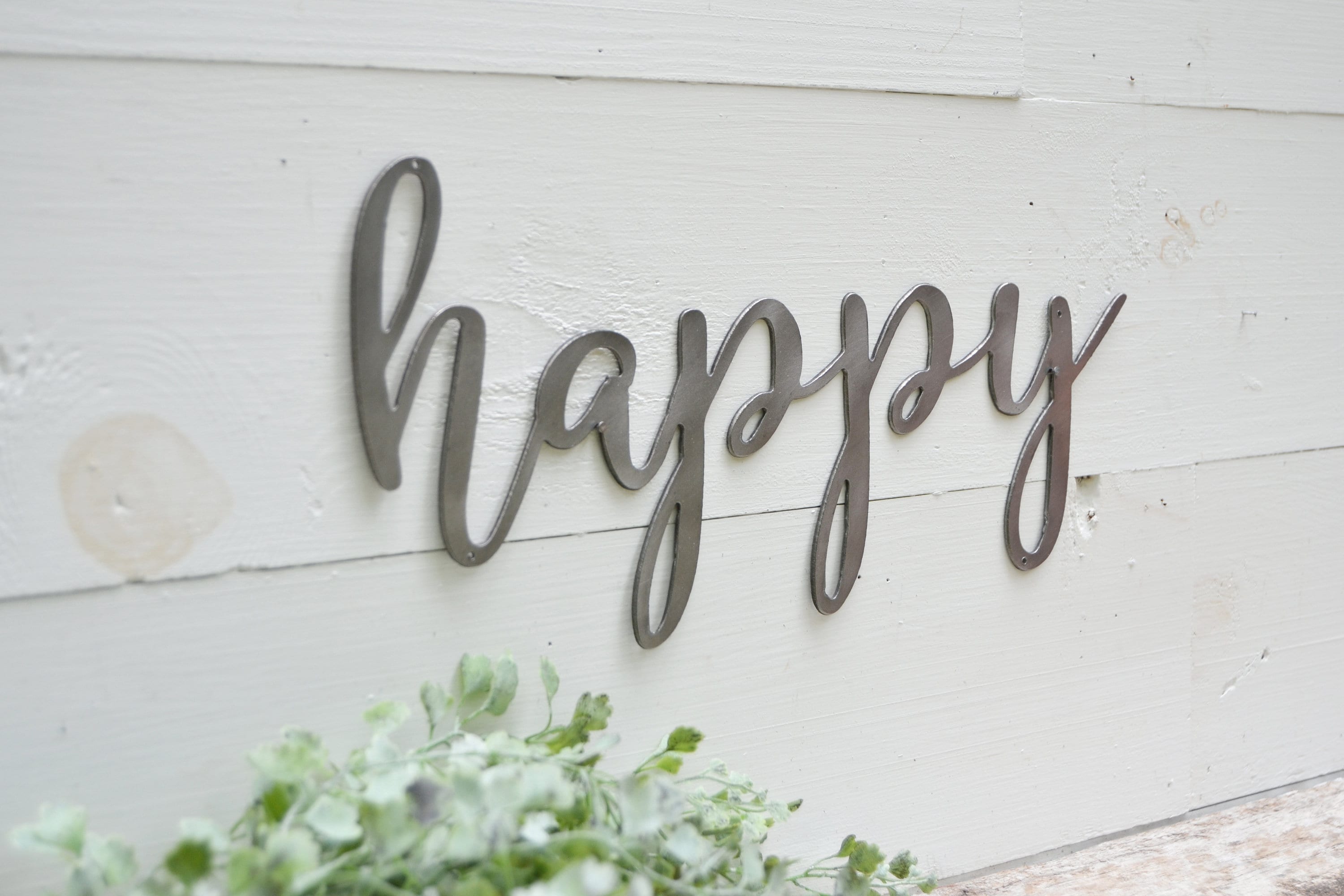 Happy Metal Sign Metal Wall Art Happy Word Sign Metal - Etsy