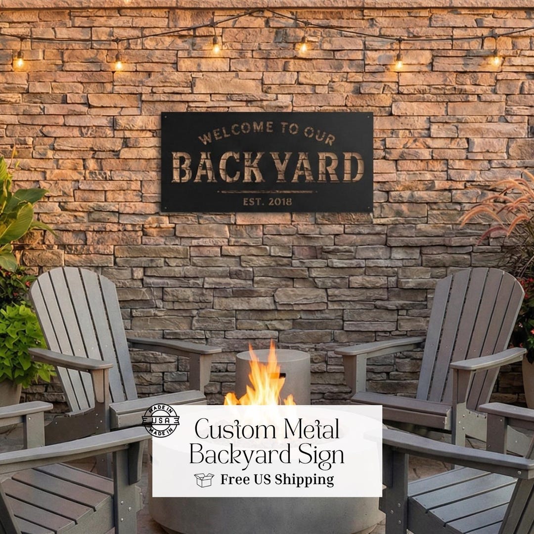 Custom Outdoor Sign Metal Outdoor House Sign Personalized Backyard ...