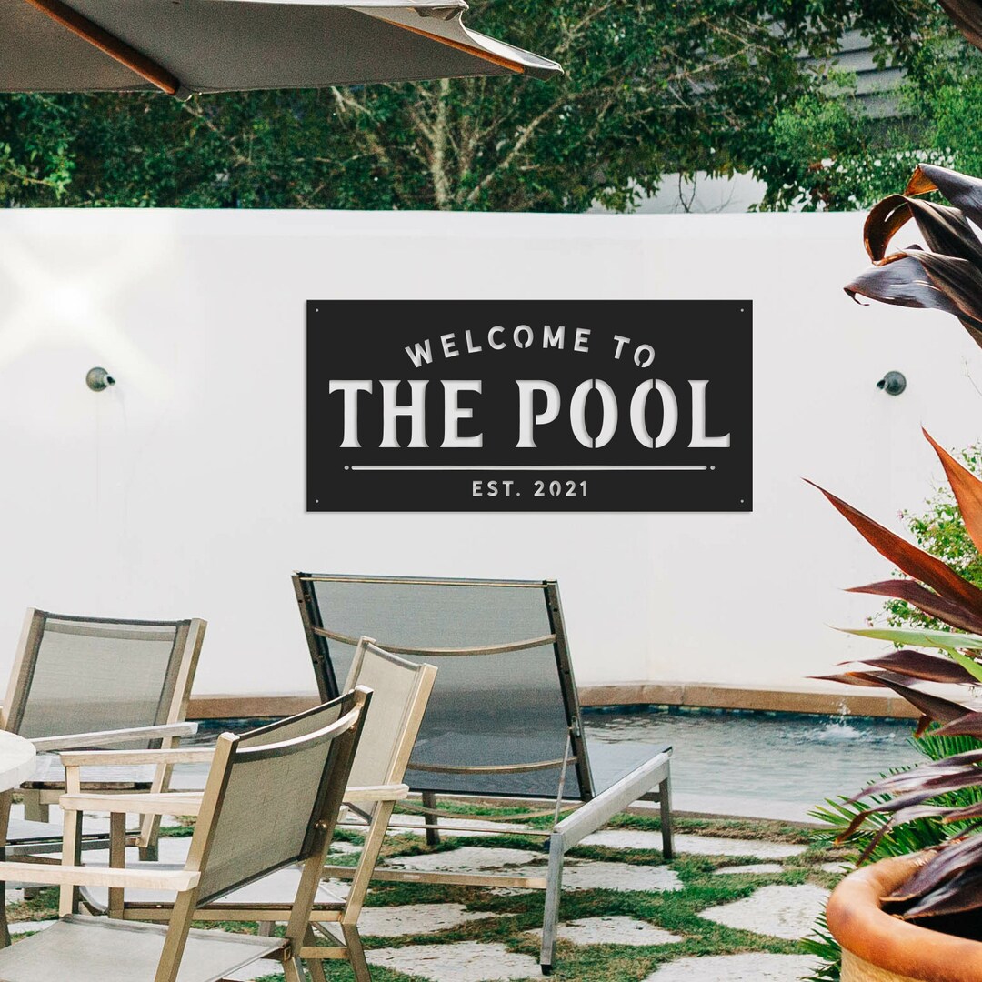 Welcome to the Pool Custom Metal Sign Swimming Pool Personalized Metal ...