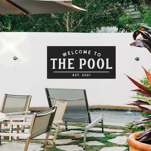 Welcome to the Pool Custom Metal Sign Swimming Pool Personalized Metal ...