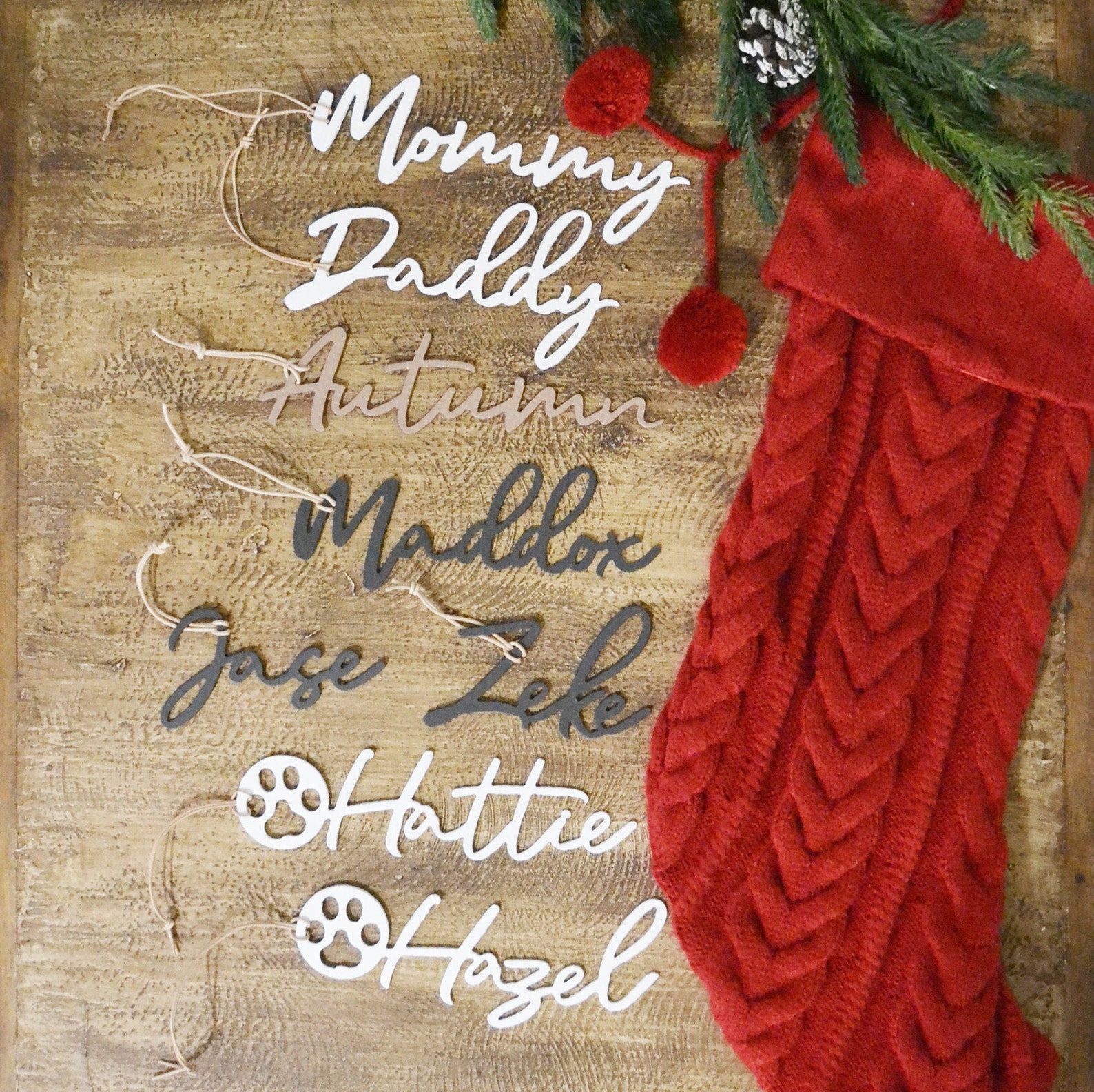 Stocking Name Stocking Names Metal Stocking Name Tag - Etsy