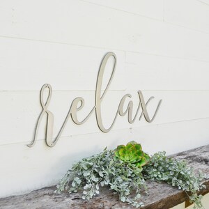 Relax Metal Sign - Metal Wall Art -relax Sign - Metal Words - Bathroom ...