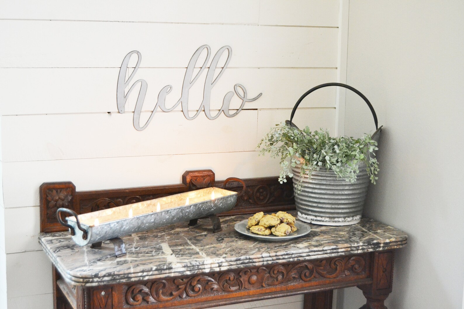 Hello Metal Sign Metal Wall Art Hello Sign Metal Words | Etsy