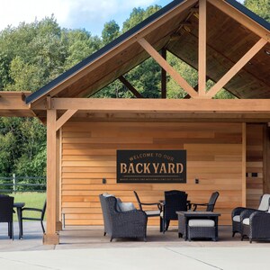 Welcome to Our Backyard Choose Saying Metal Sign Family Patio Simply ...