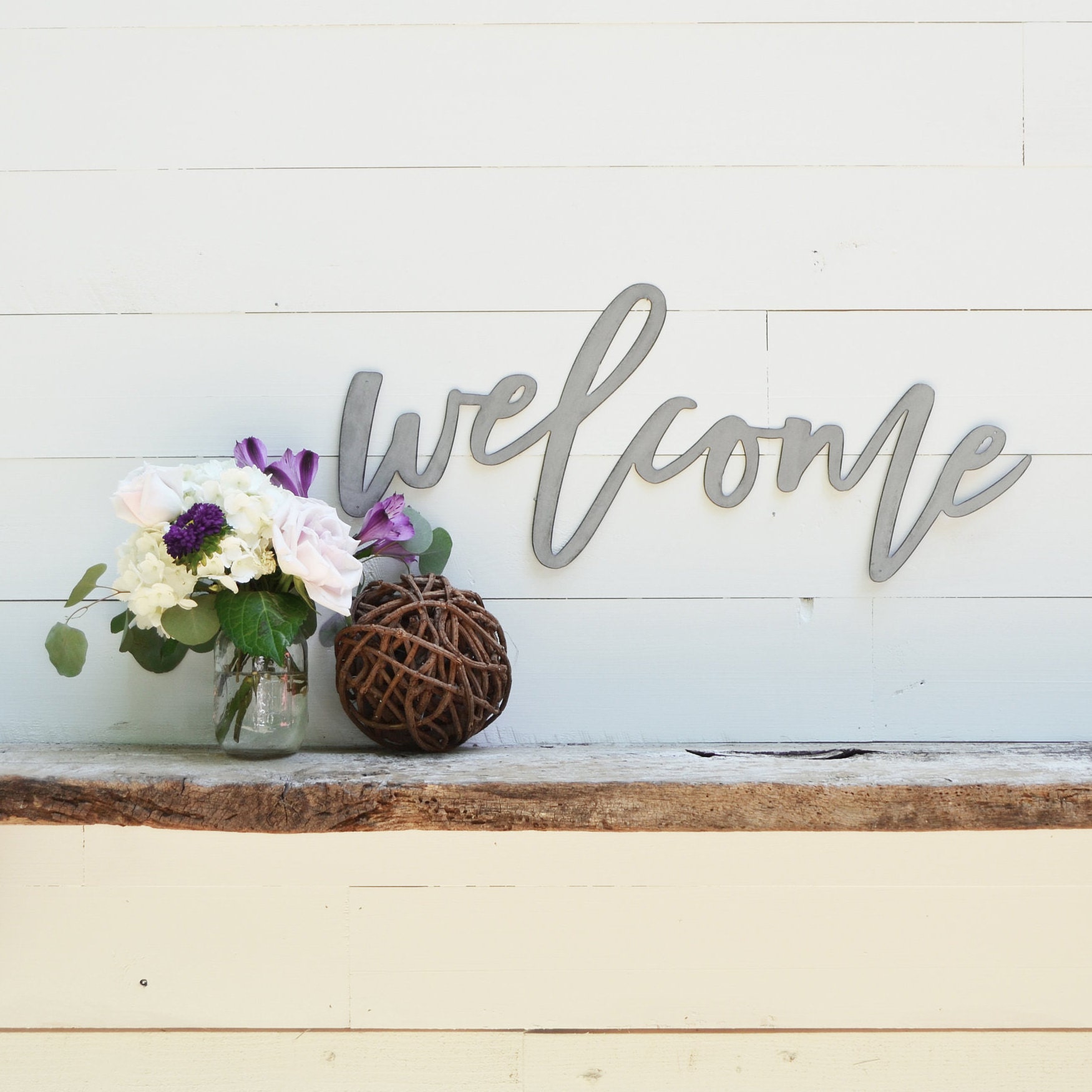 Welcome Metal Sign Metal Wall Art Welcome Sign Metal | Etsy