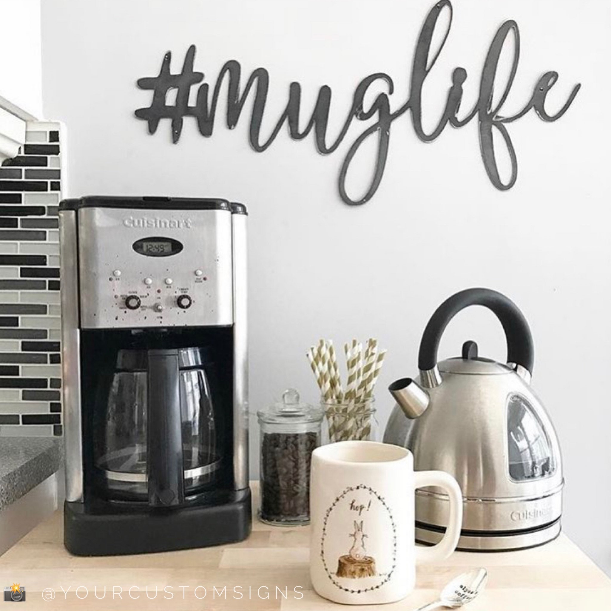 Mug Life Coffee Dining Room Coffee Bar Metal Wall Art | Etsy