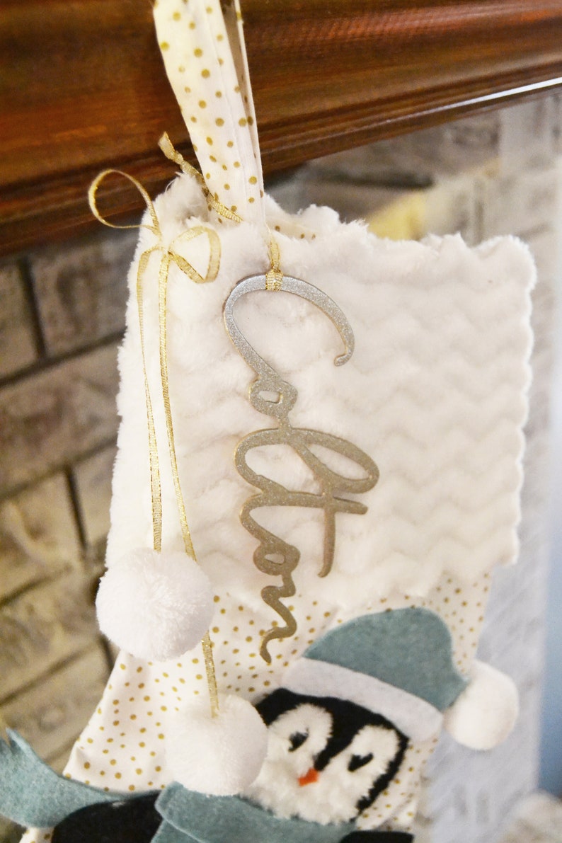 Stocking Name Stocking Names Metal Stocking Name Tag - Etsy