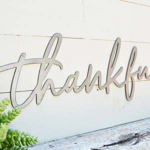 Thankful Metal Sign Metal Wall Art Porch Decor Metal Words Thanksgiving ...