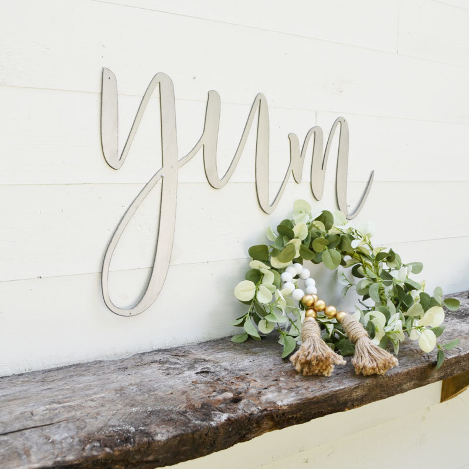 Yum Metal Sign Metal Wall Art Yum Sign Metal Words Metal Wall Decor ...