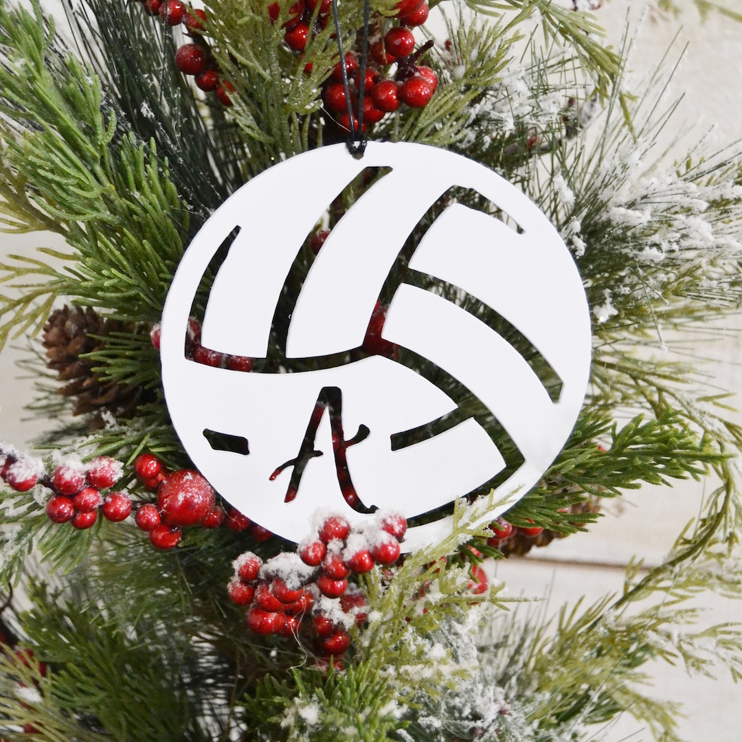 Volleyball Metal Ornament - Christmas Tree Decor - Volleyball ...
