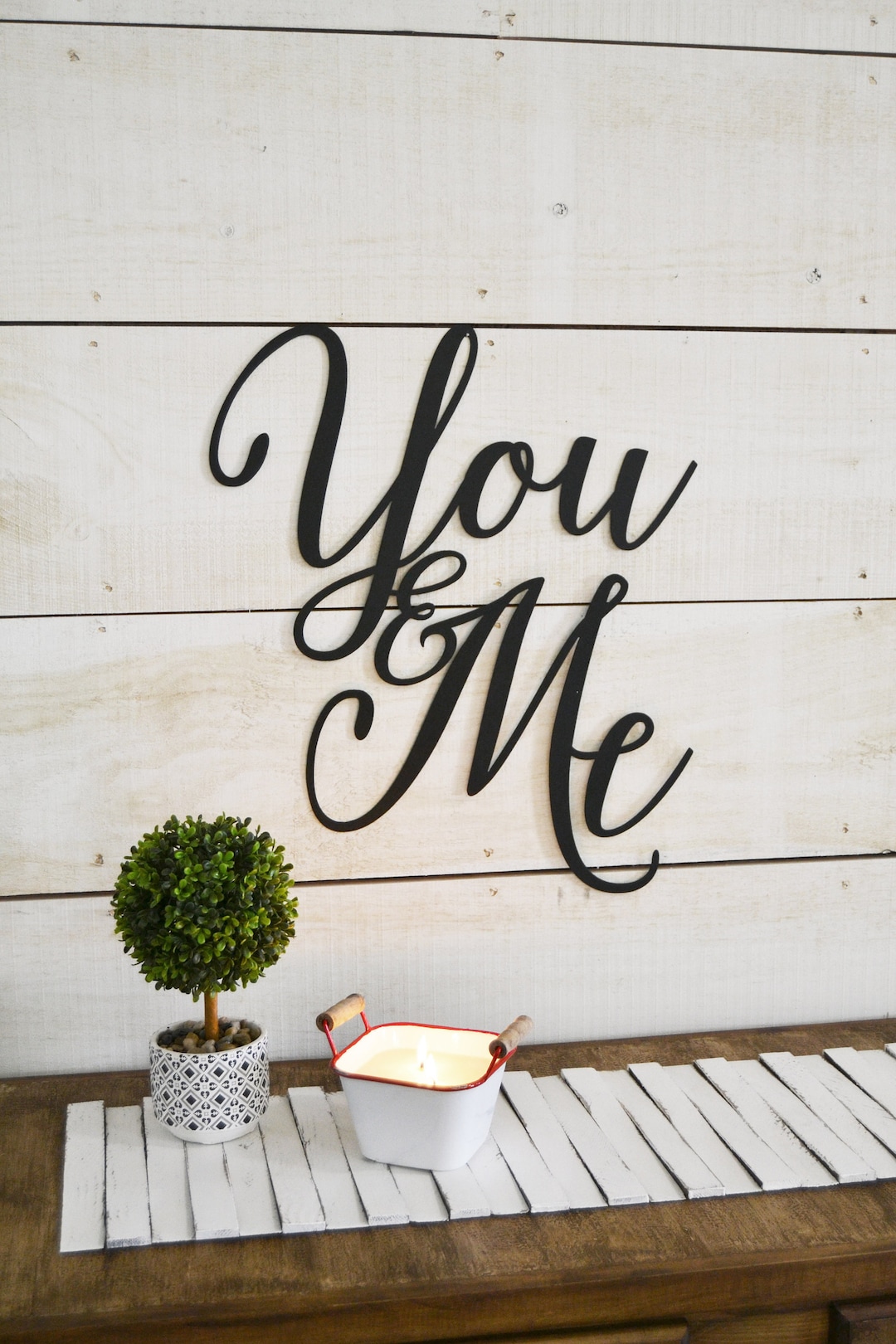 You & Me Metal Sign Metal Wall Art You and Me Sign Metal Words Metal ...