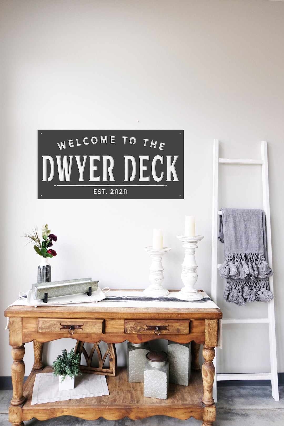 Welcome to the Deck Back Deck Custom Metal Sign Established ...