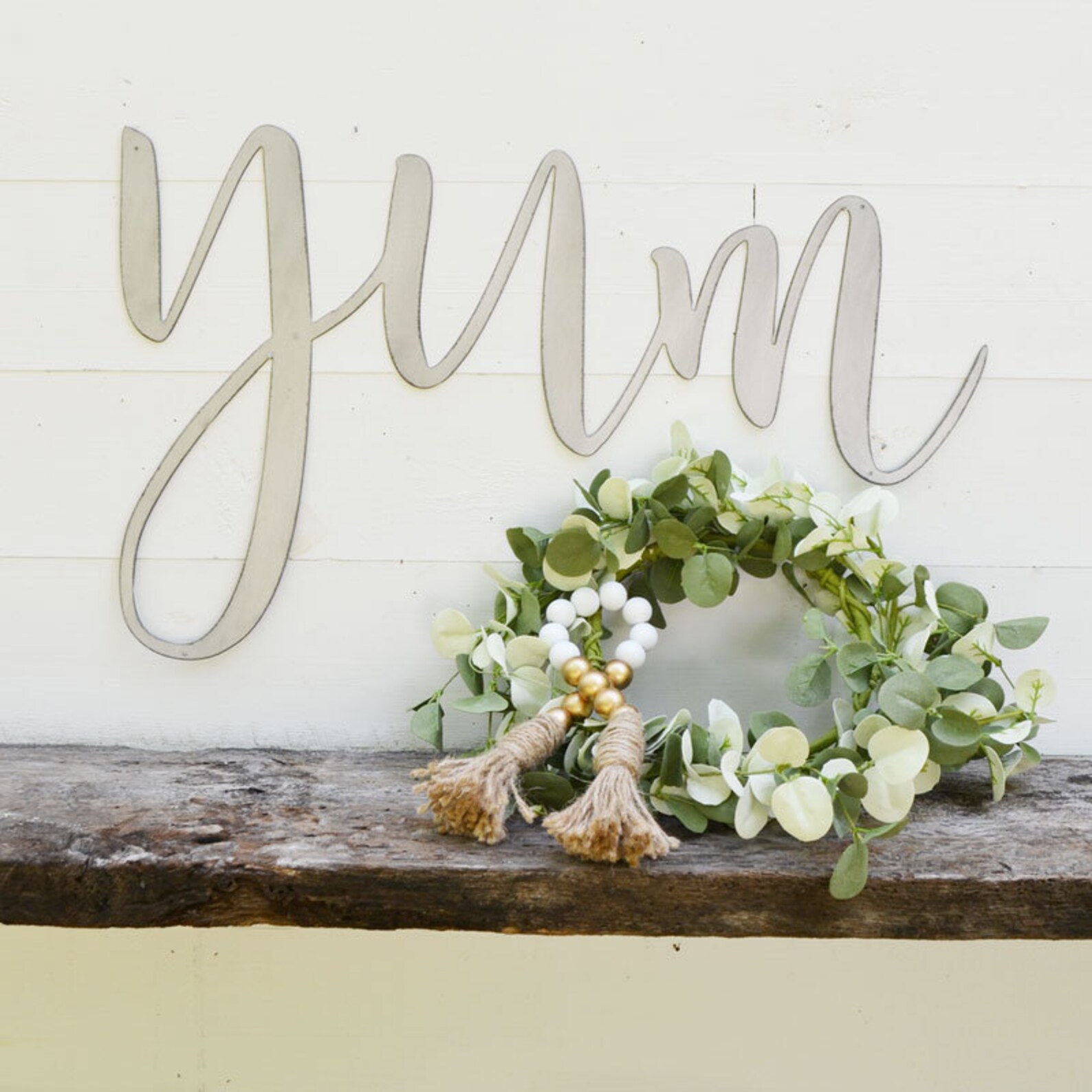Yum Metal Sign Metal Wall Art Yum Sign Metal Words Metal Wall Decor ...