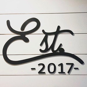 Established Sign - Metal Established Sign - Wedding Gift - Wedding Year ...