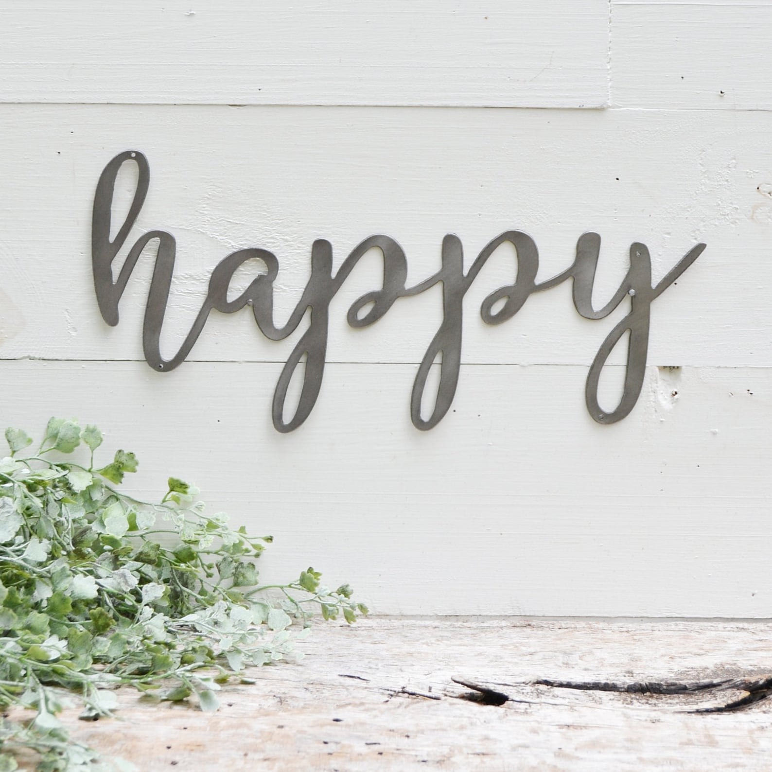 Happy Metal Sign Metal Wall Art Happy Word Sign Metal - Etsy