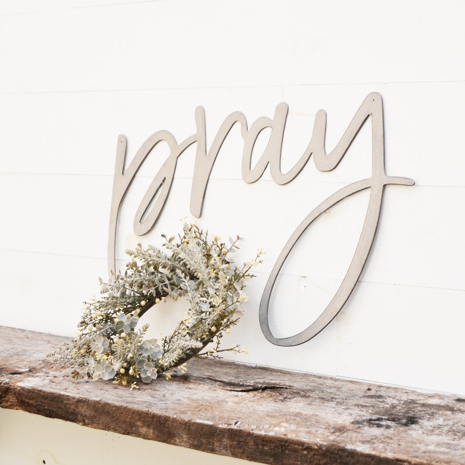 Pray Metal Sign Metal Wall Art Pray Sign Metal Words - Etsy
