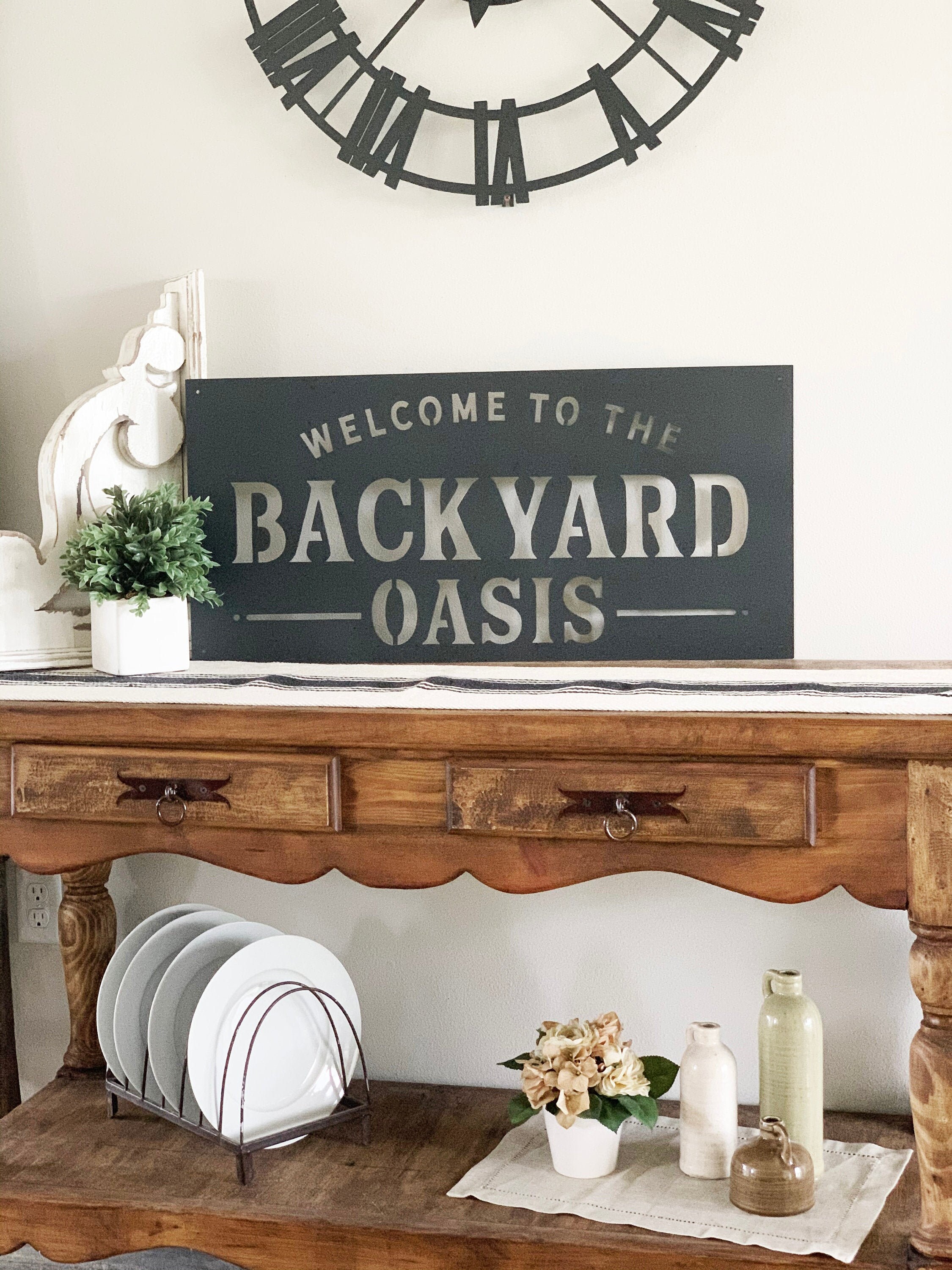 Backyard Oasis Backyard Memories Metal Sign Outdoor - Etsy