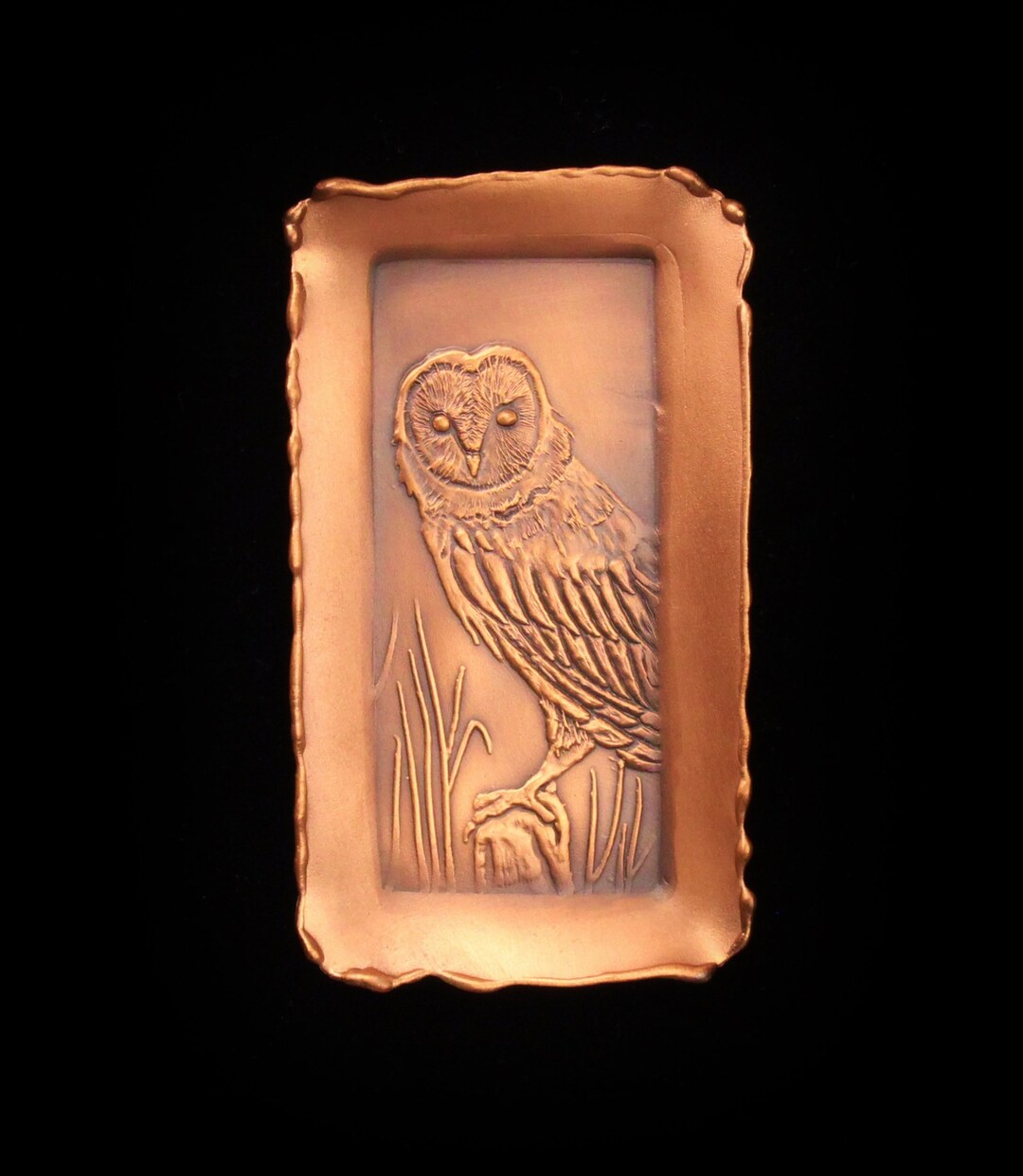 Copper Barn Owl Mini Tile/tray 2 X 3.5 - Etsy