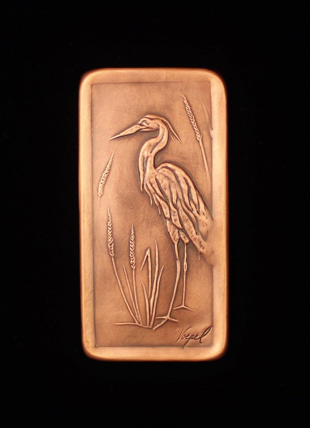 Great Blue Heron Tile, Facing Left, 3" X 6" X 1/4", Copper ...
