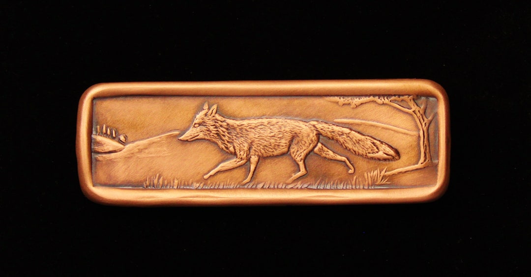 Fox Drawer Pull, 4.5"x 1.5", Copper, 3" Center to Center, - Etsy
