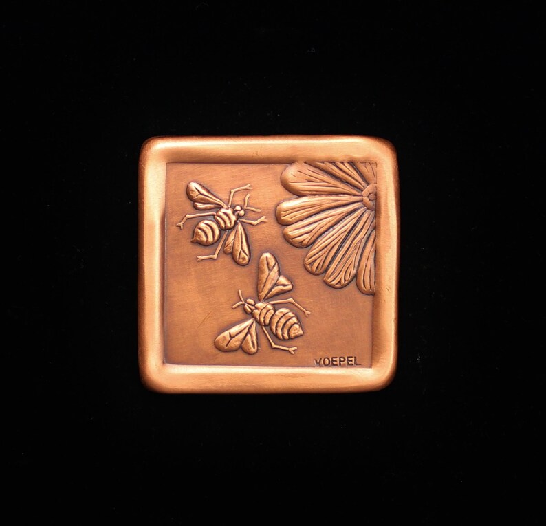 Bee Tile, Copper, Handmade, 3" X 3" X 1/4". BET33 - Etsy