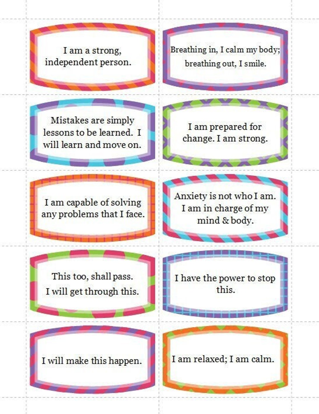 Positive Affirmation Reminder Cards - Etsy