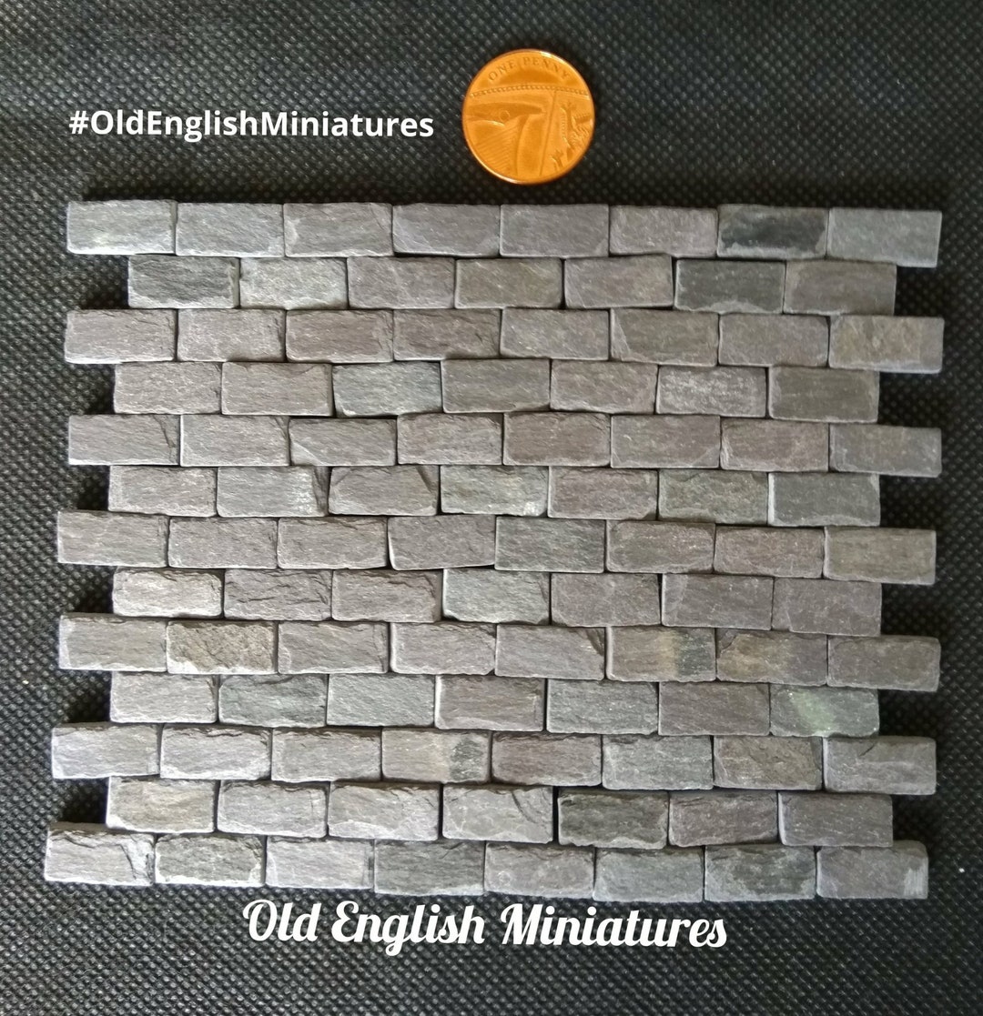 Real Miniature Vintage Slate Brick Slips, Cobbles Over 100 Years Old ...