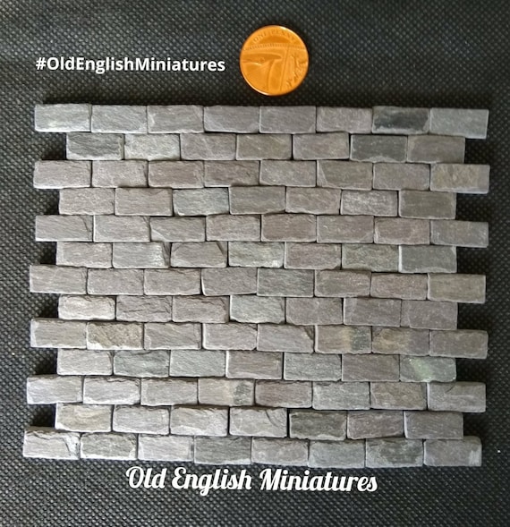 Real Miniature Vintage Slate Brick Slips Cobbles Over 100 - Etsy UK