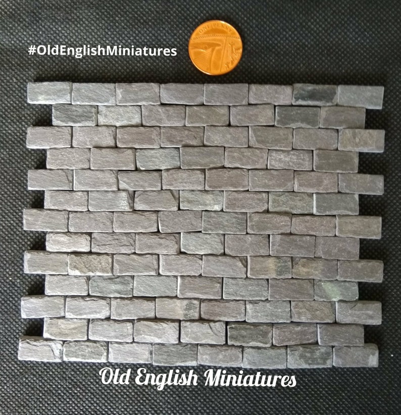 Real Miniature Vintage Slate Brick Slips, Cobbles Over 100 Years Old ...