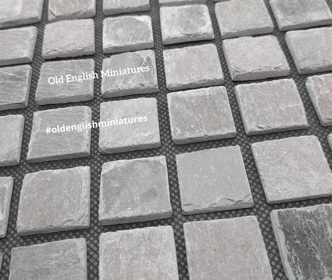 Dolls House Real Miniature Vintage Slate Floor Tiles, Hand Crafted and ...