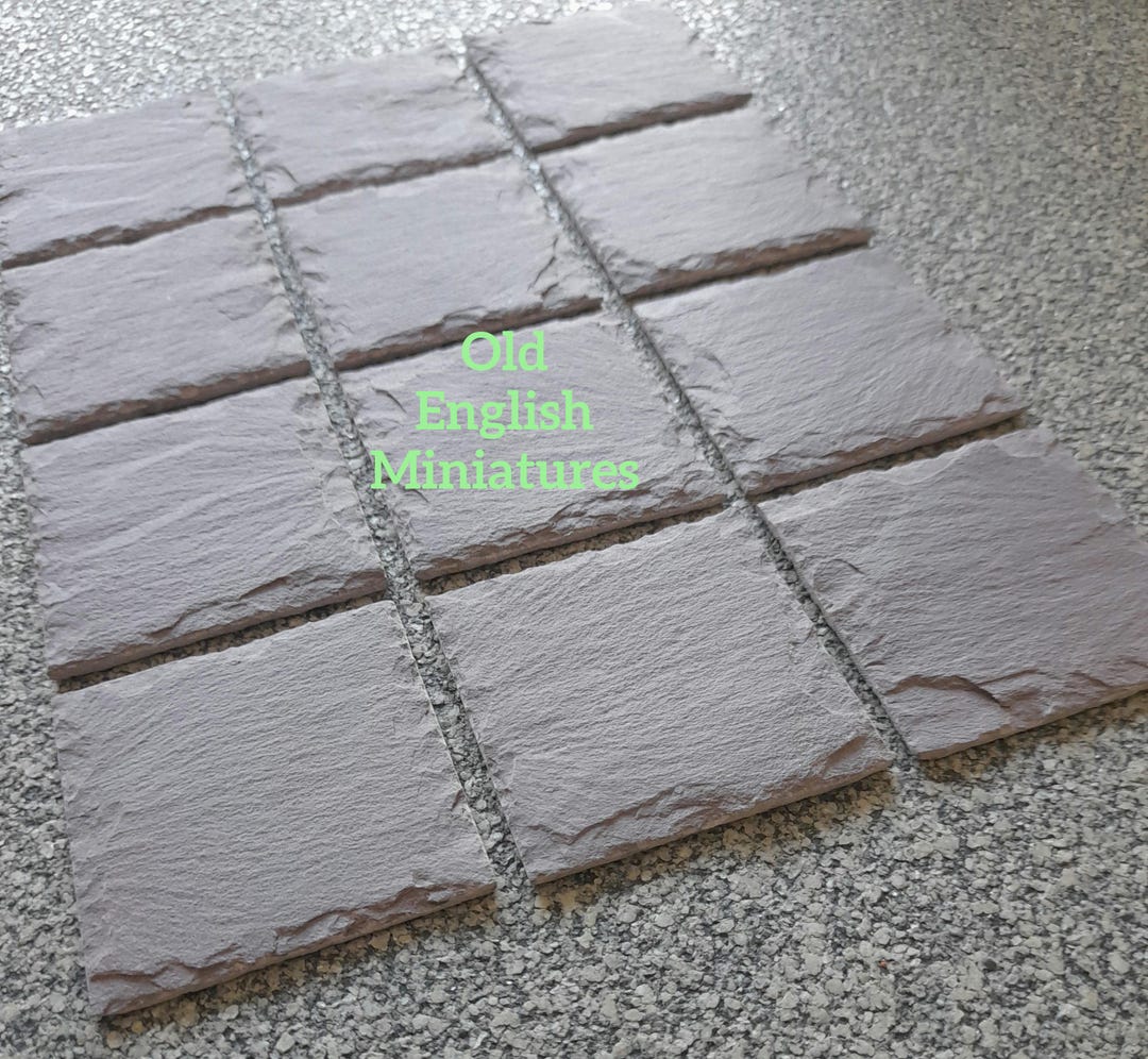 Real Miniature Rustic Slate Floor or Wall Tiles, Hand Feather Edged ...