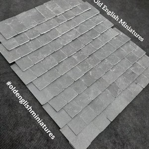 100 Real Miniature Roofing Slates, (straight Edge Design) Hand Crafted ...