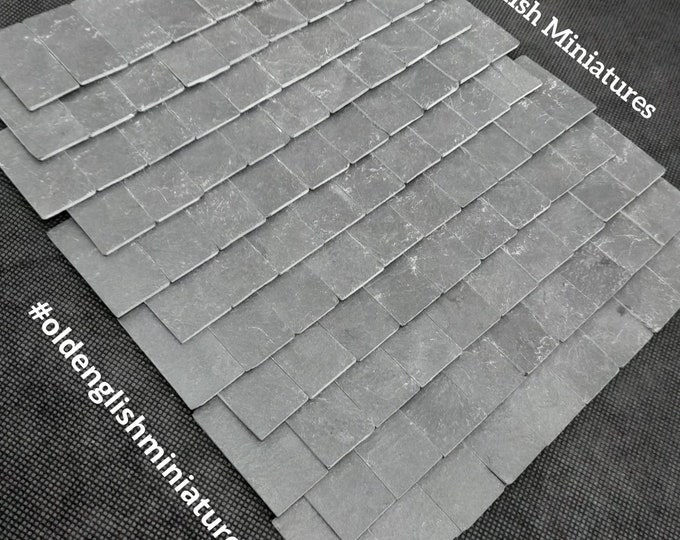 100 Real Miniature Roofing Slates straight Edge Design Hand - Etsy