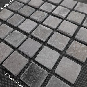 Dolls House Real Miniature Vintage Slate Floor Tiles, Hand Crafted and ...