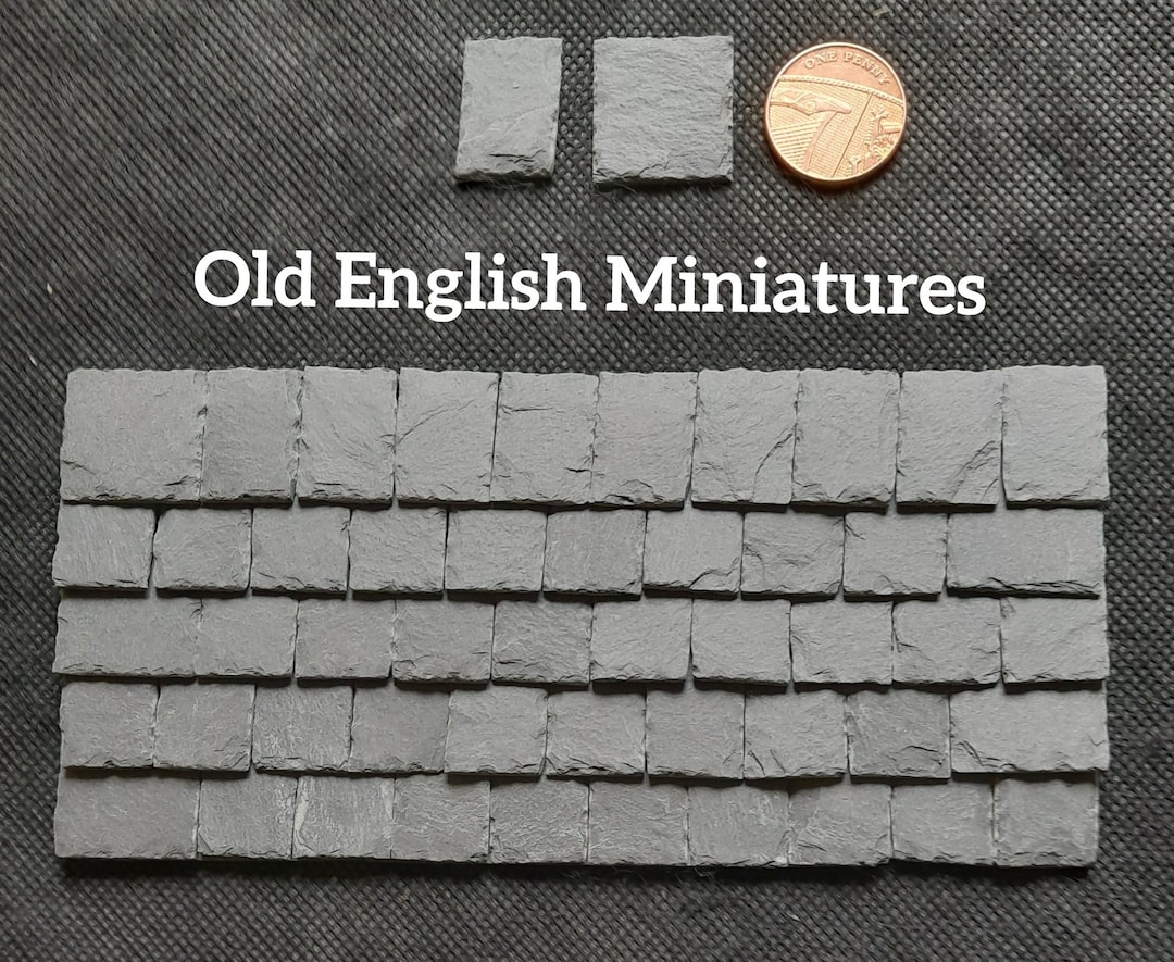 50 Real Miniature Tiny Roofing Slates, for Dollhouse Roof of Floor Hand ...