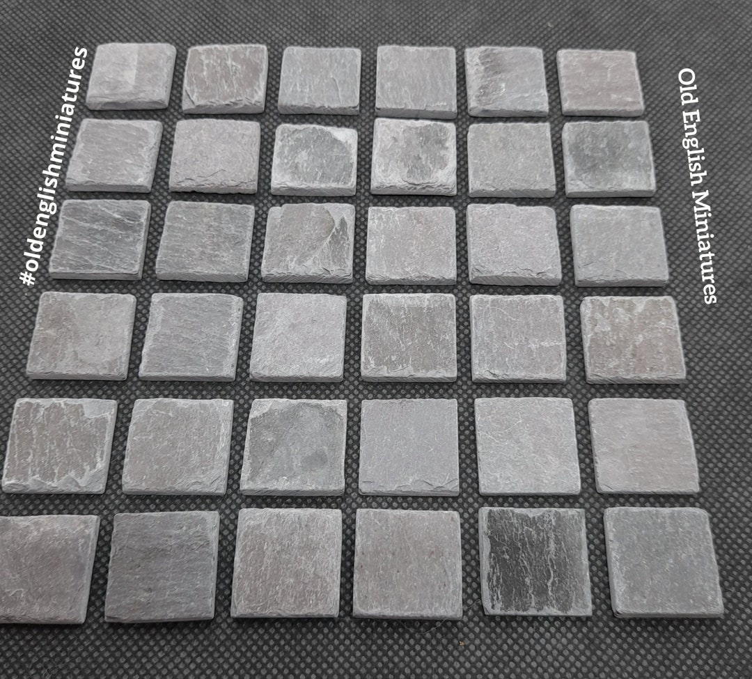 Dolls House Real Miniature Vintage Slate Floor Tiles, Hand Crafted and ...