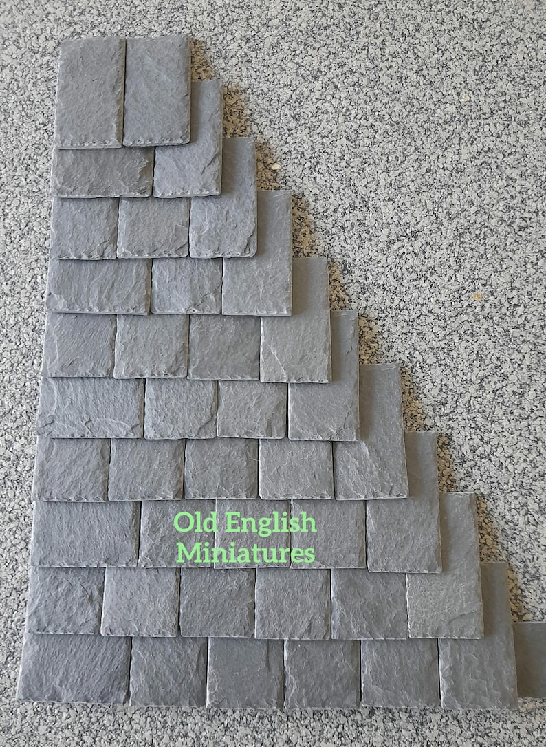 100 Real Miniature Roofing Slates, Hand Crafted, Hand Split and Hand ...