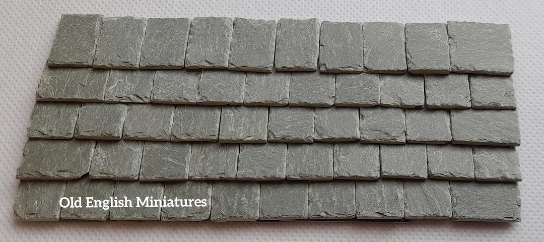 50 Real Miniature Tiny Roofing Slates,green, Hand Crafted, Hand Split ...