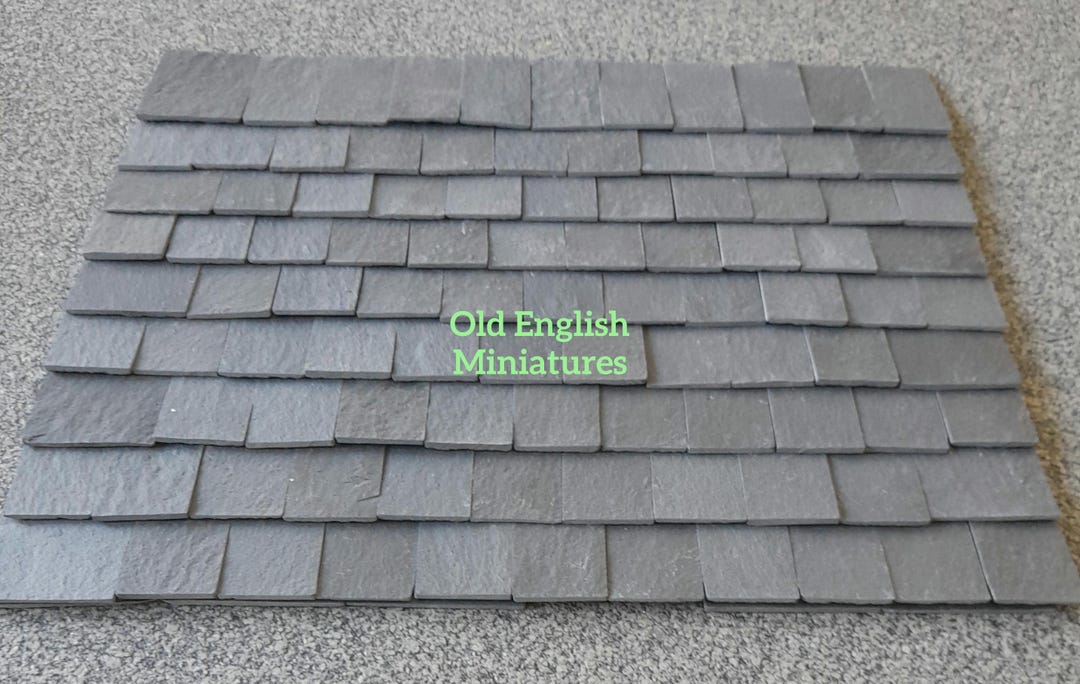 100 Real Miniature Roofing Slates, (straight Edge Design) Hand Crafted ...